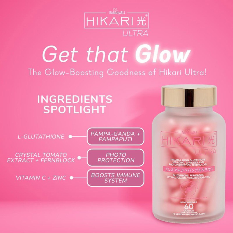 Glutathione Capsule with Collagen & Oral Sunblock Whitening/HIKARI SKIN ...