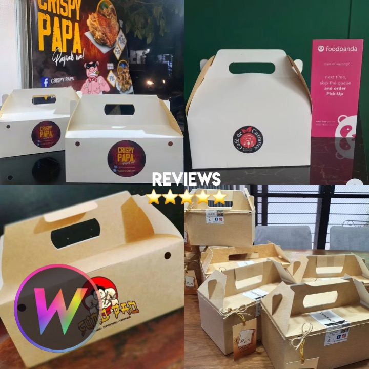 Two Way Take Out Box with and without Handle, Grab and Go, Space Saving ...