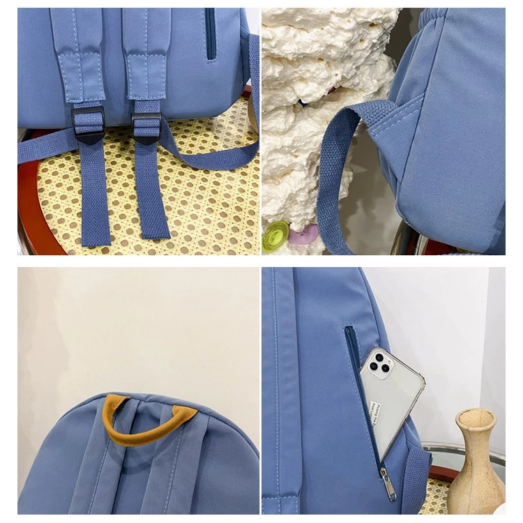 Korean Style Fashion Backpack School Bag Solid Waterproof Backpack ...