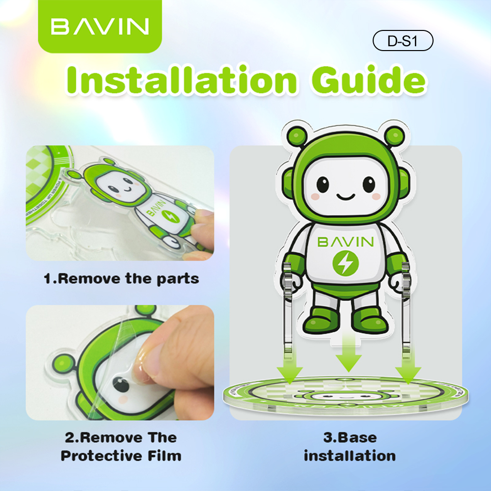 BAVIN Phone Stand Acrylic Transparent Robot Design Holder for ...