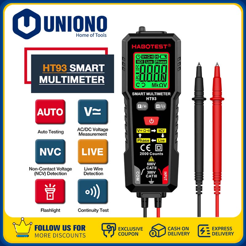 HABOTEST HT93 Digital Multimeter AC/DC Votage Current Automatic Tester ...