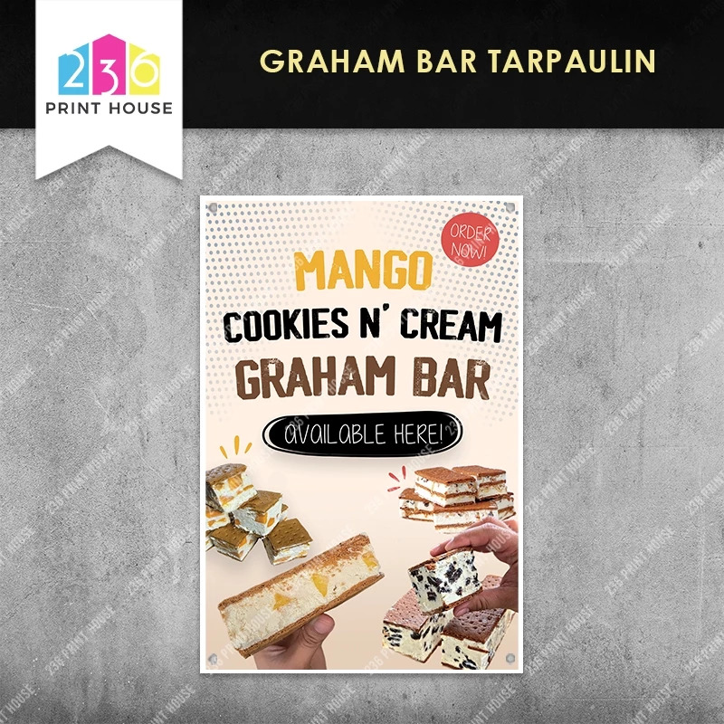 PORTRAIT GRAHAM BAR Tarpaulin Banner • Flavors: Classic • Mango ...