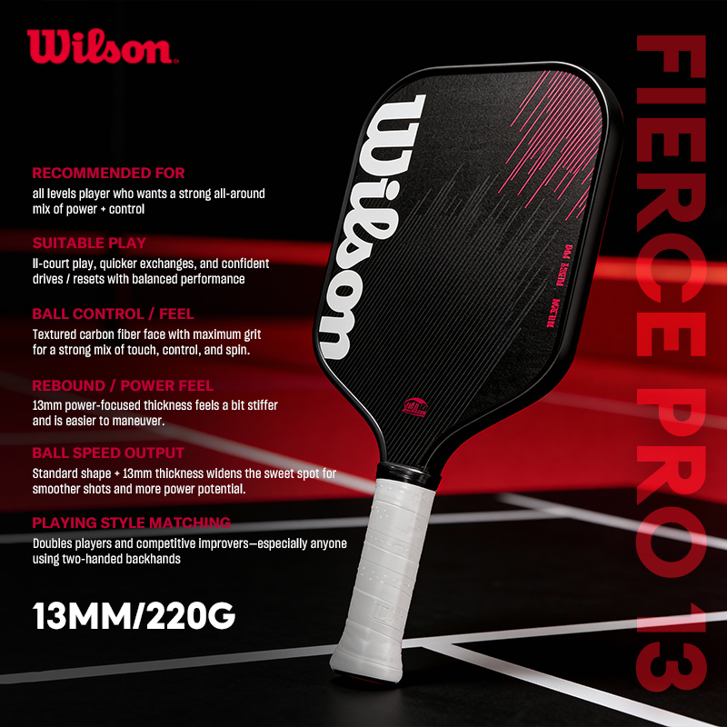 [13MM 220G] Wilson FIERCE PRO Pickleball Paddle 2 Tennis Training ...