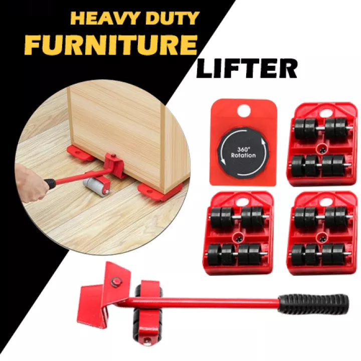 Heavy-Duty Furniture Lifter & Roller Wheel Moving Tool Set (5-Piece ...