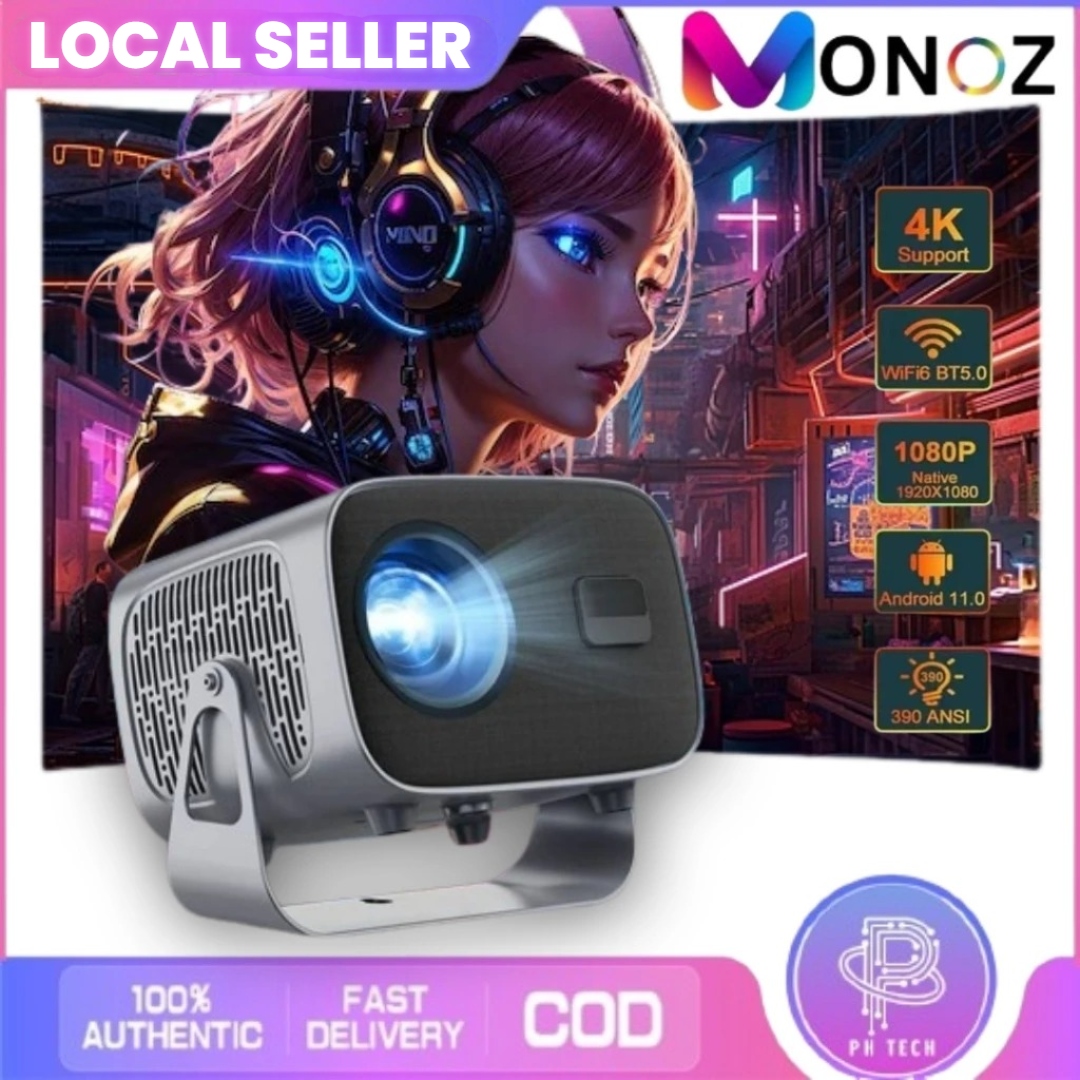 Monoz A10 Pro Mini Projector | 4K Support | Android | WiFi 6 ...
