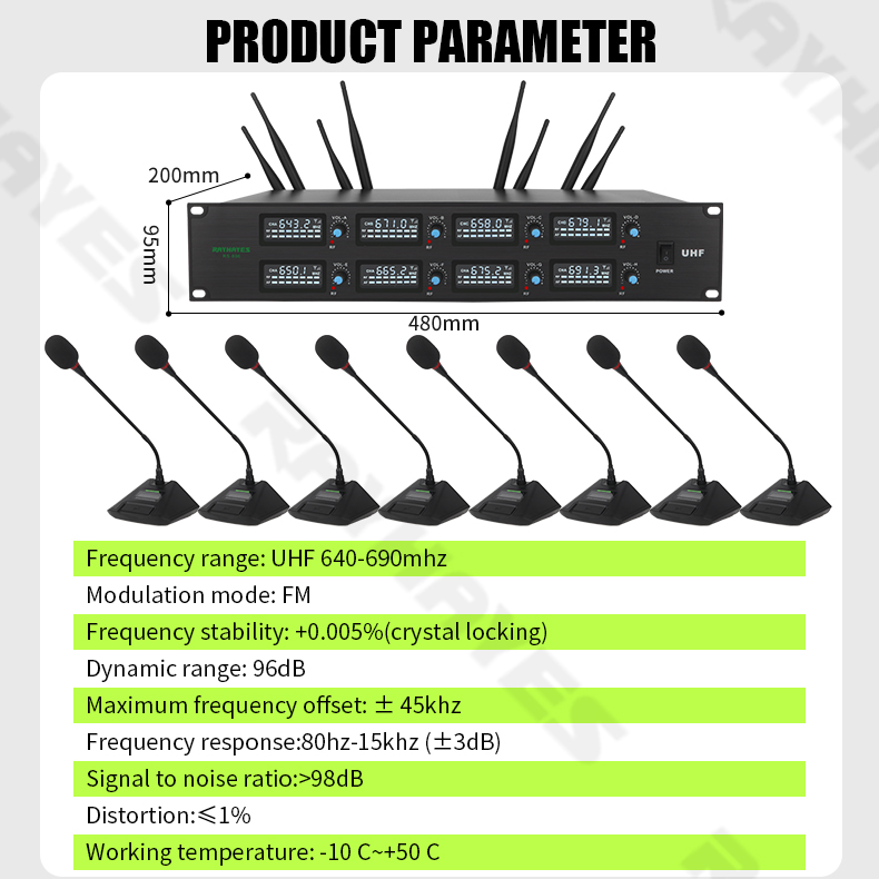 RAYHAYES Wireless Microphone Gooseneck Conference Microphone Desktop ...
