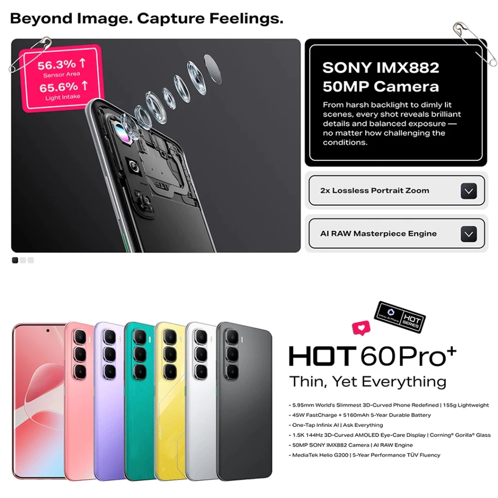 lnfinix HOT 60 Pro+ 50 8GB+256GB Original Smartphone Helio G100 ...