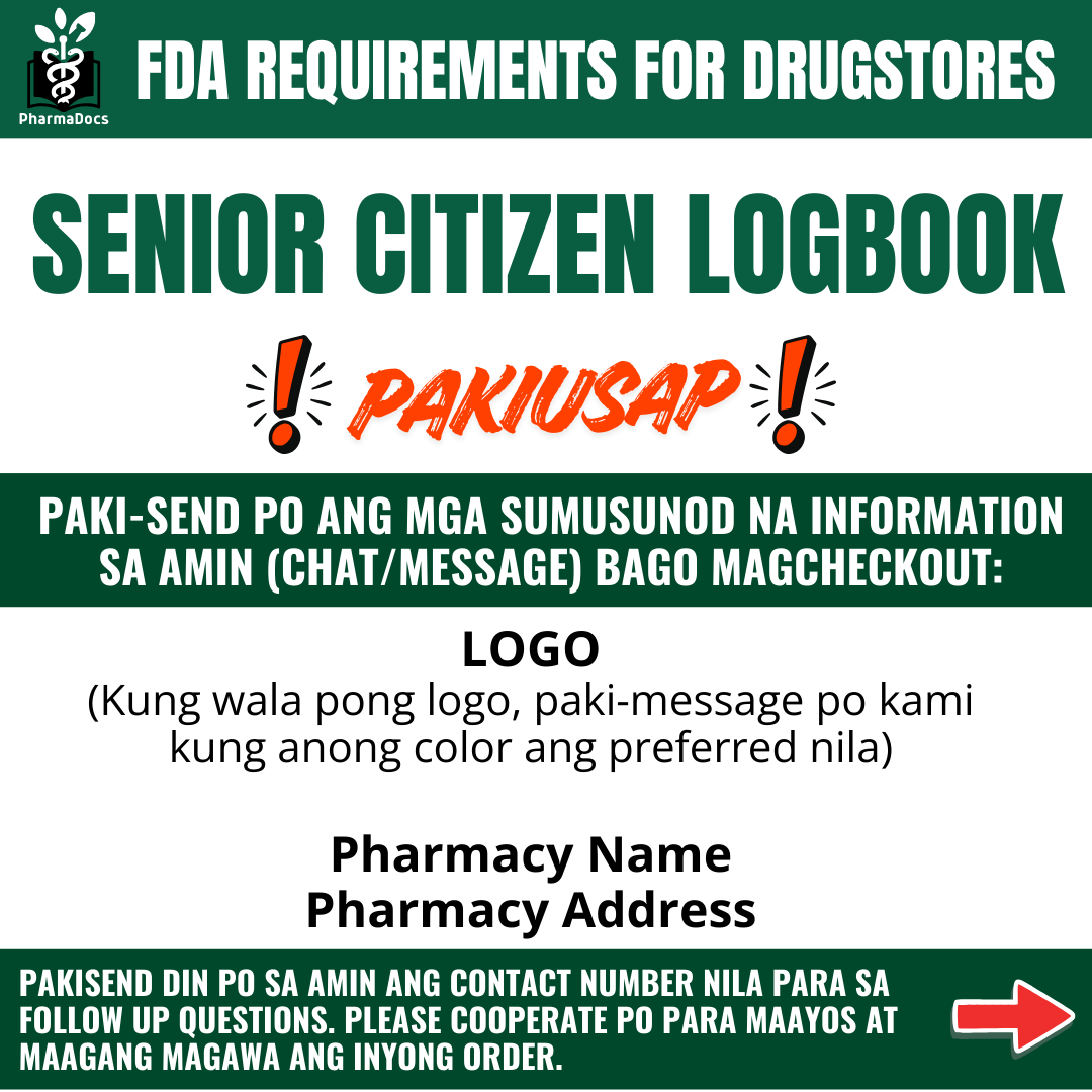 NEW FORMAT Senior Citizen Record Book for Drugstores (FDA Requirement ...