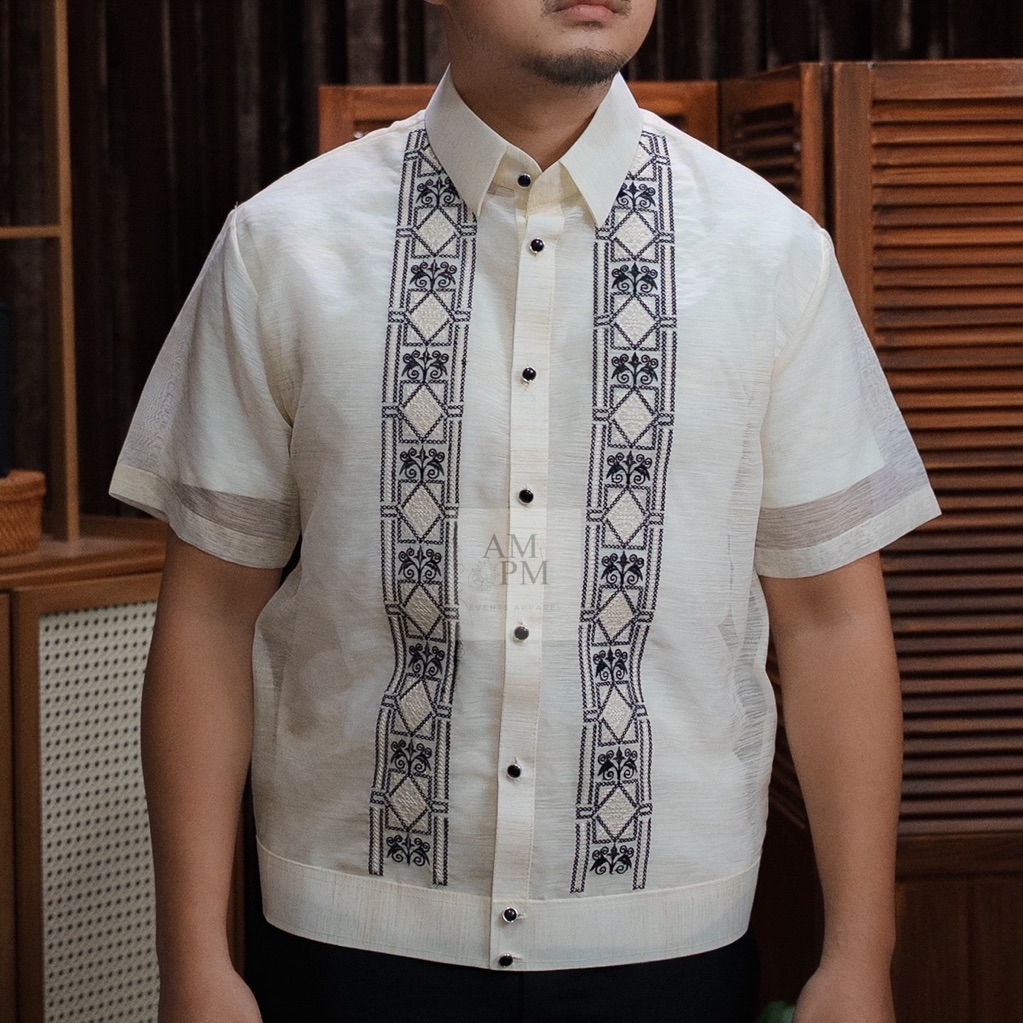 Polo Jacket Barong BBM style Piña Jusilyn (special embroidery) | Shopee ...