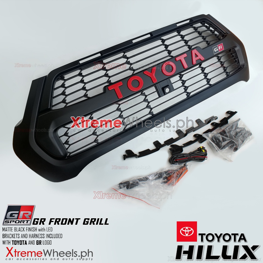 Toyota Hilux E G Revo 2021- 2026 with Led GR Sport Front Grille Matte ...
