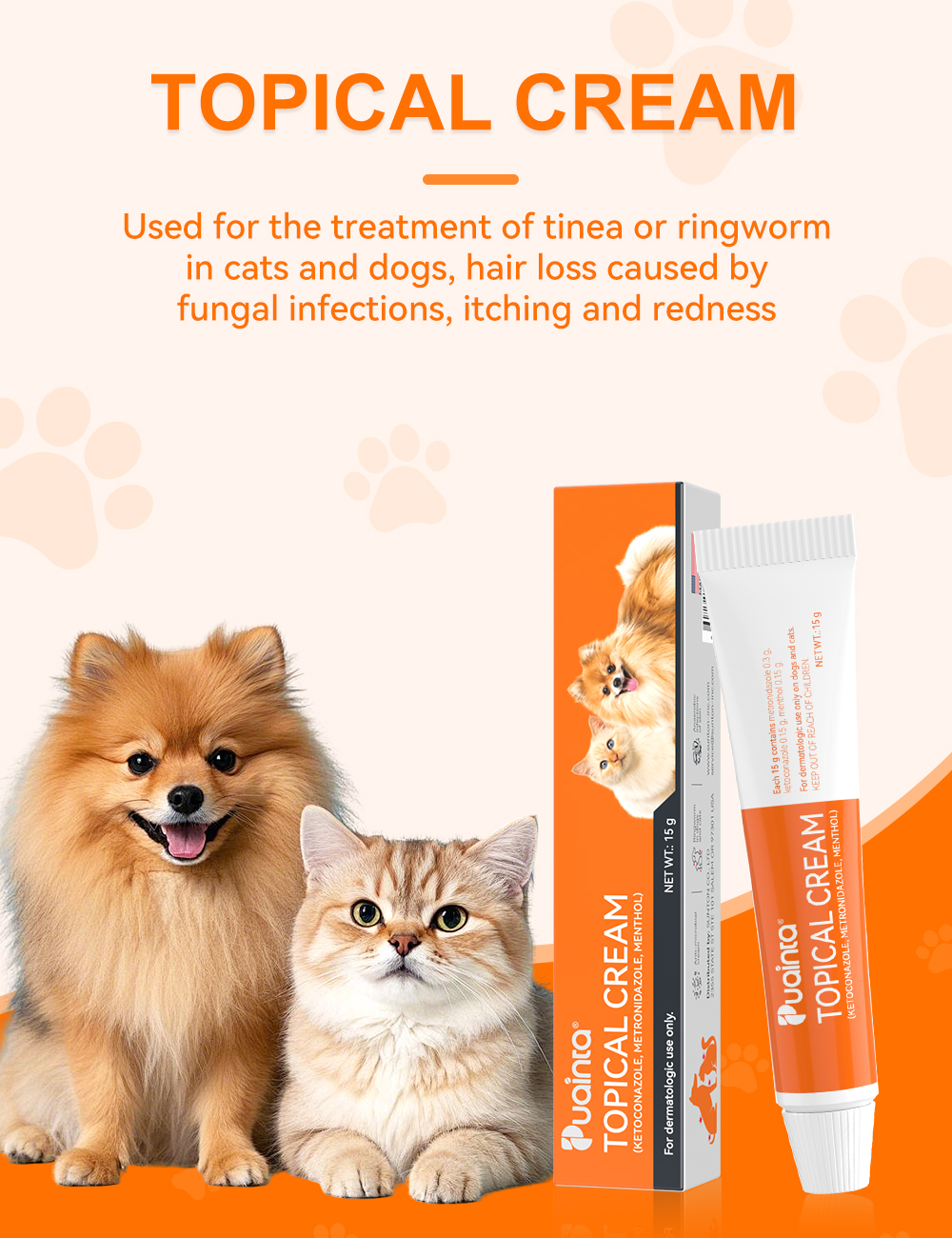 PUAINTA Anti Fungal Cream Ointment for Dog and Cat Ringworm Anti ...