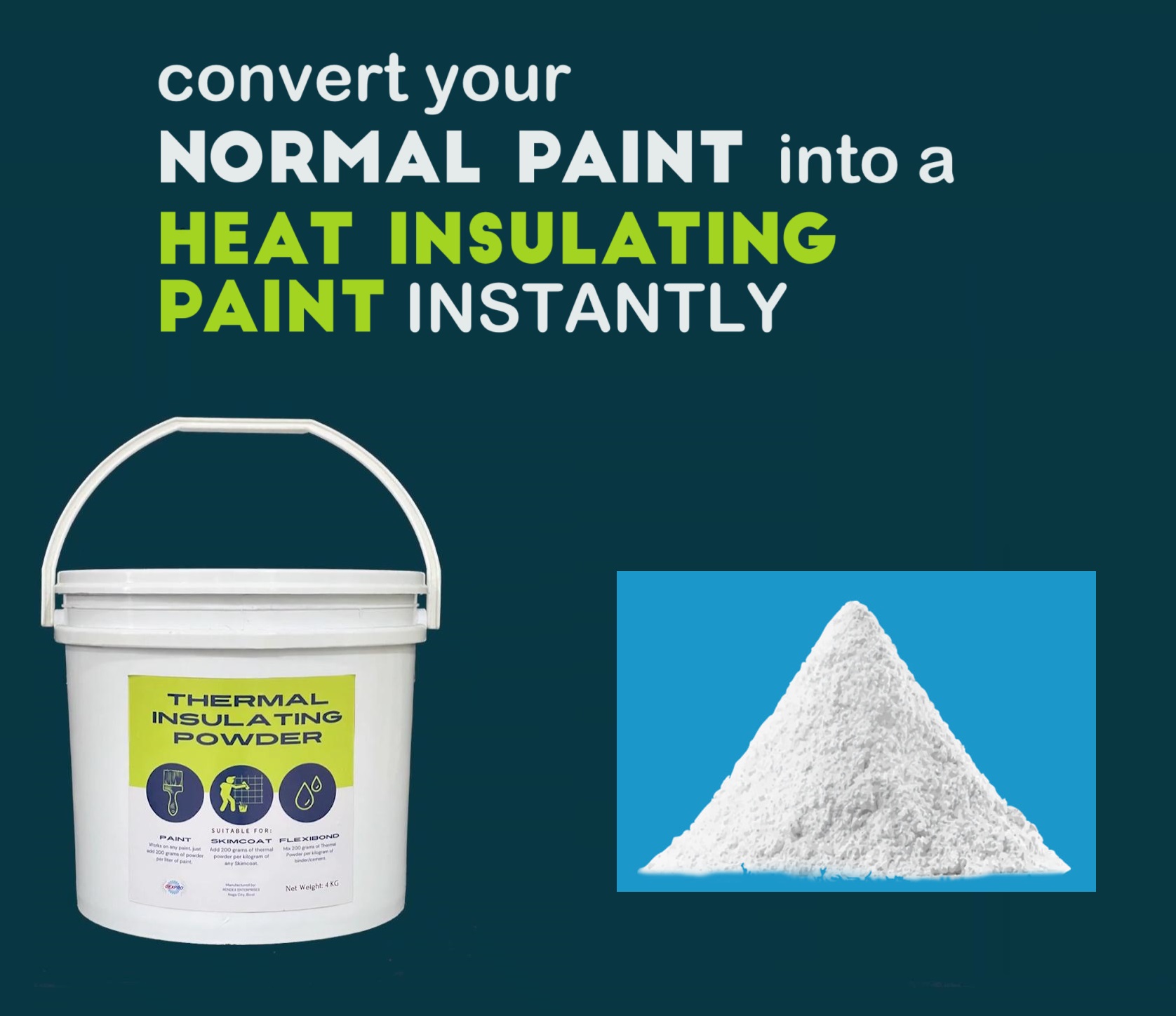 DexproTIP Thermal Insulating Powder 4KG - good for 20 to 26 liters of ...