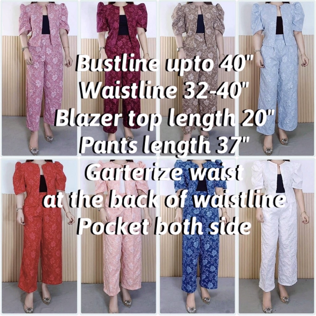 FILIPINIANA TERNO TWO SIDE POCKET GARTERIZED PANTS AND BLAZER INNER NOT ...