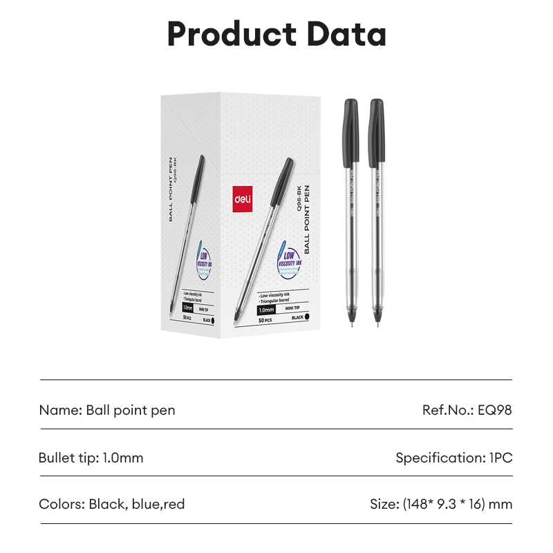 Deli 1.0mm Gel Pen 1 PC Medium Oil Pen Pull-out Triangle Rod Mini Tip ...