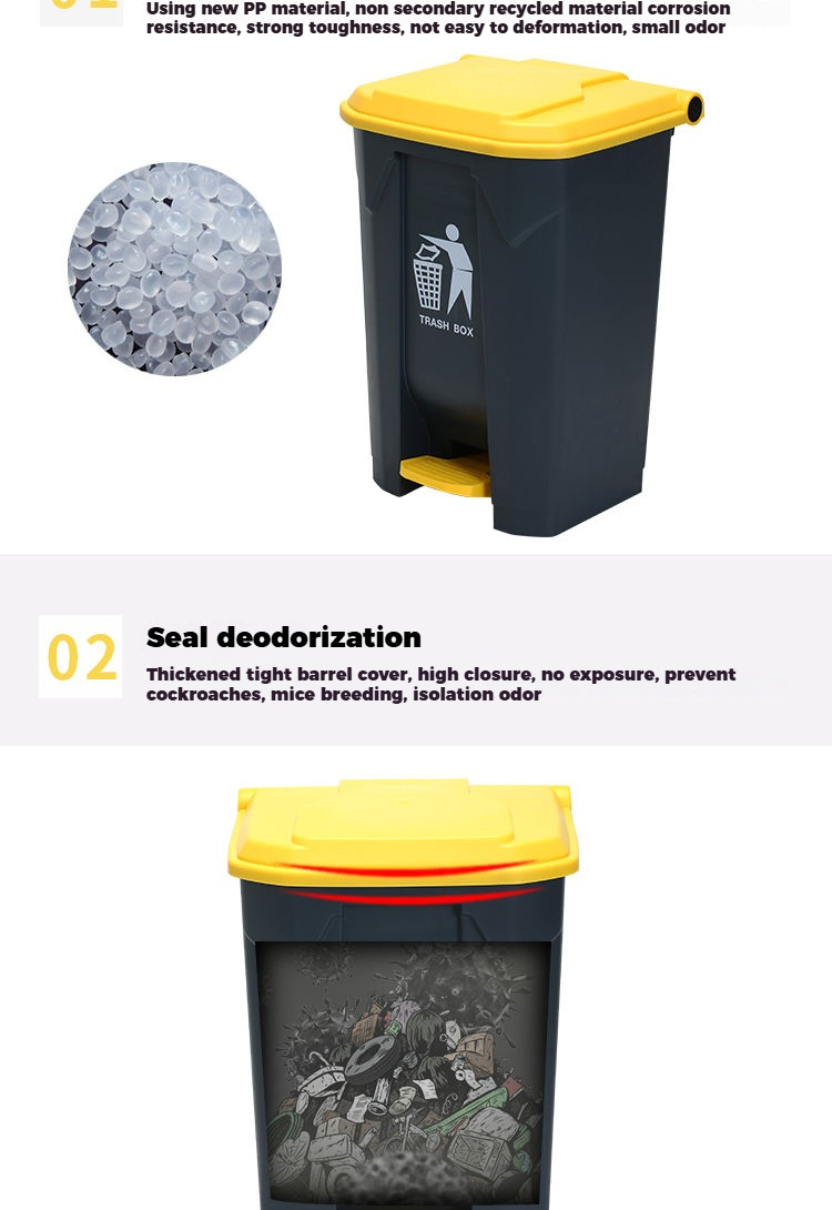 Large Outdoor Pedal-operated Garbage Sorting Bin 20L/30L/50L/80L/100L ...