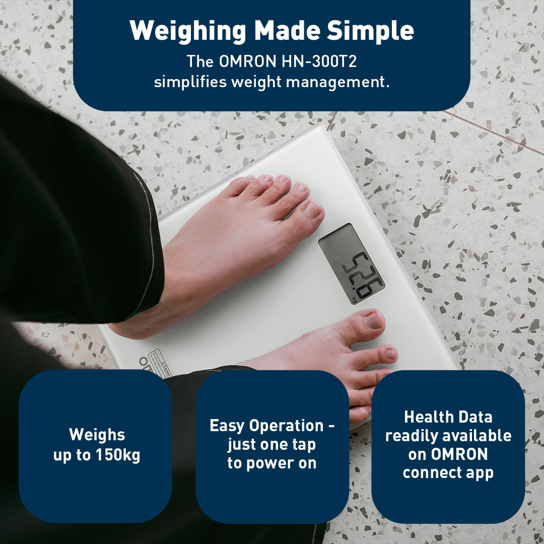 Omron HN-300T2 Digital Body Weighing Weight Scale with Bluetooth ...