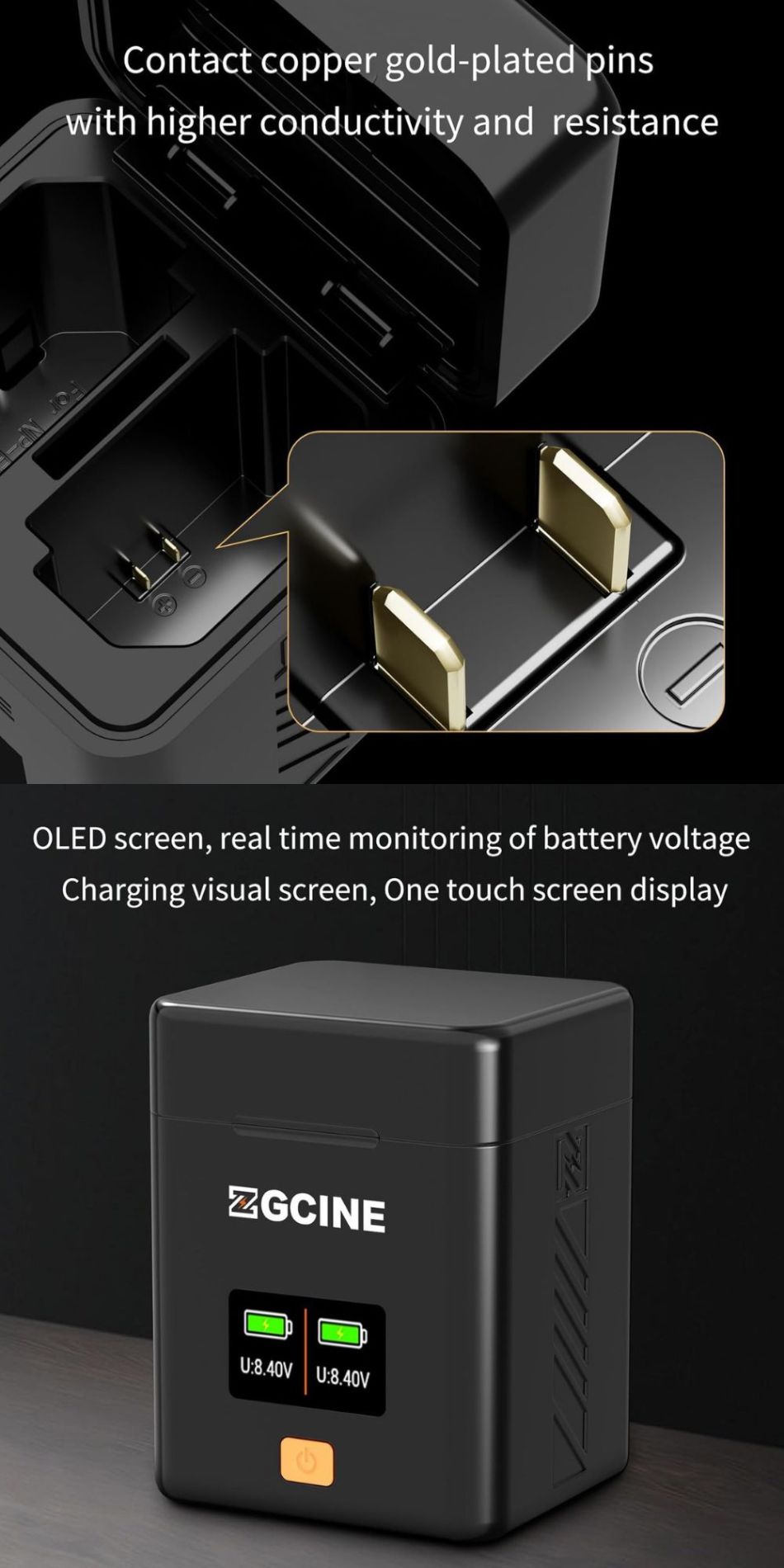 ZGCINE EL25 Charging Case Dual Battery Charger for Nikon Z30, Z50, Zfc ...