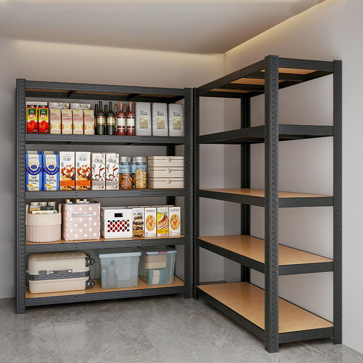 Multi-layer Storage Shelf Adjustable Height Steel Rack Easy Assembly ...