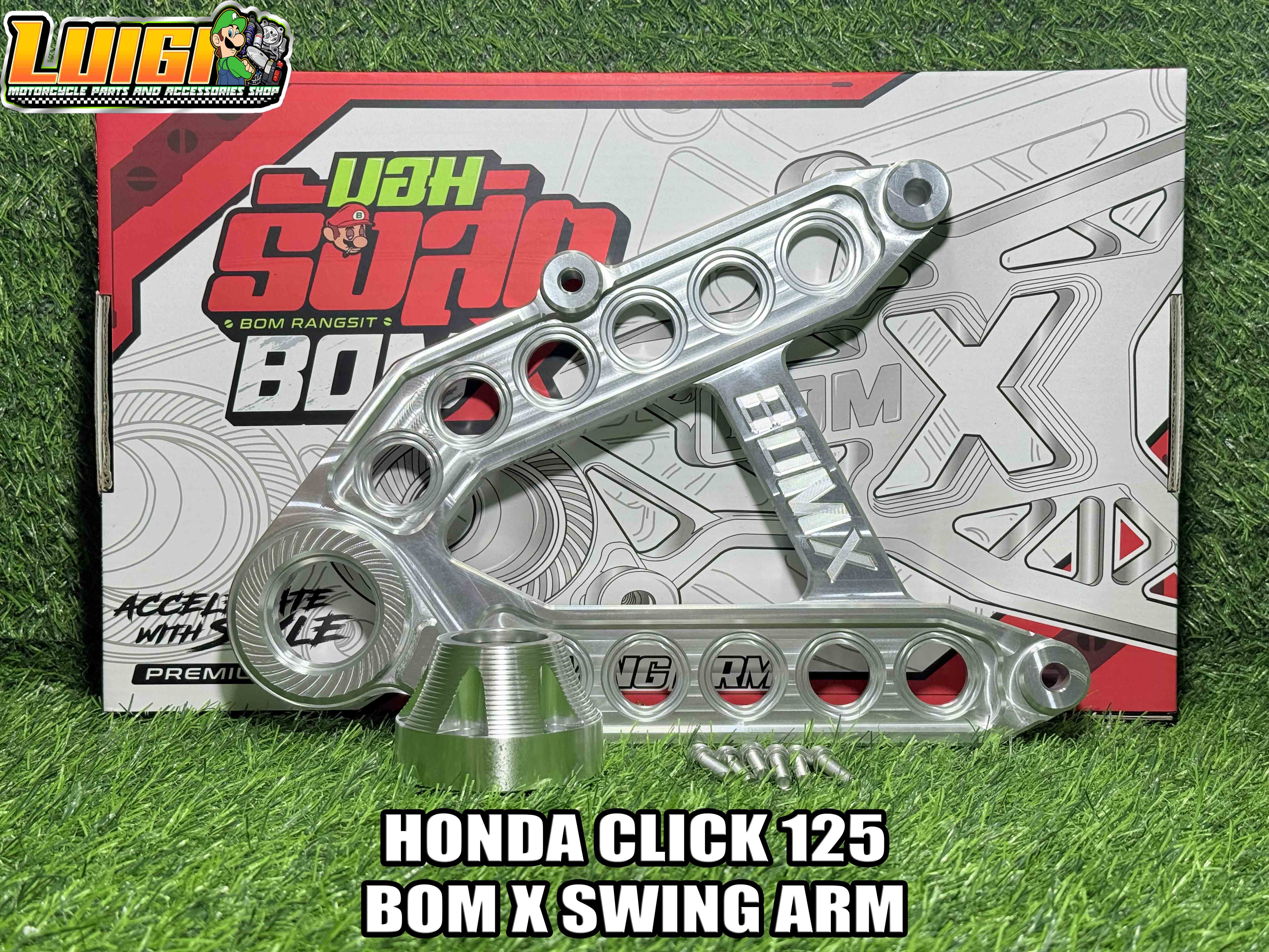 BOM X DESIGN 2 ENGRAVED LOGO CNC SWING ARM AEROXV2/GIORNO/PCX160 ...