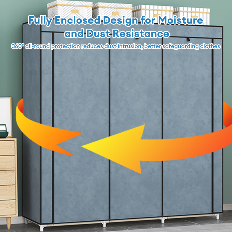 SPACEMADER Wardrobe Clothes Organizer Cabinet Zipper Closet Cabinet ...