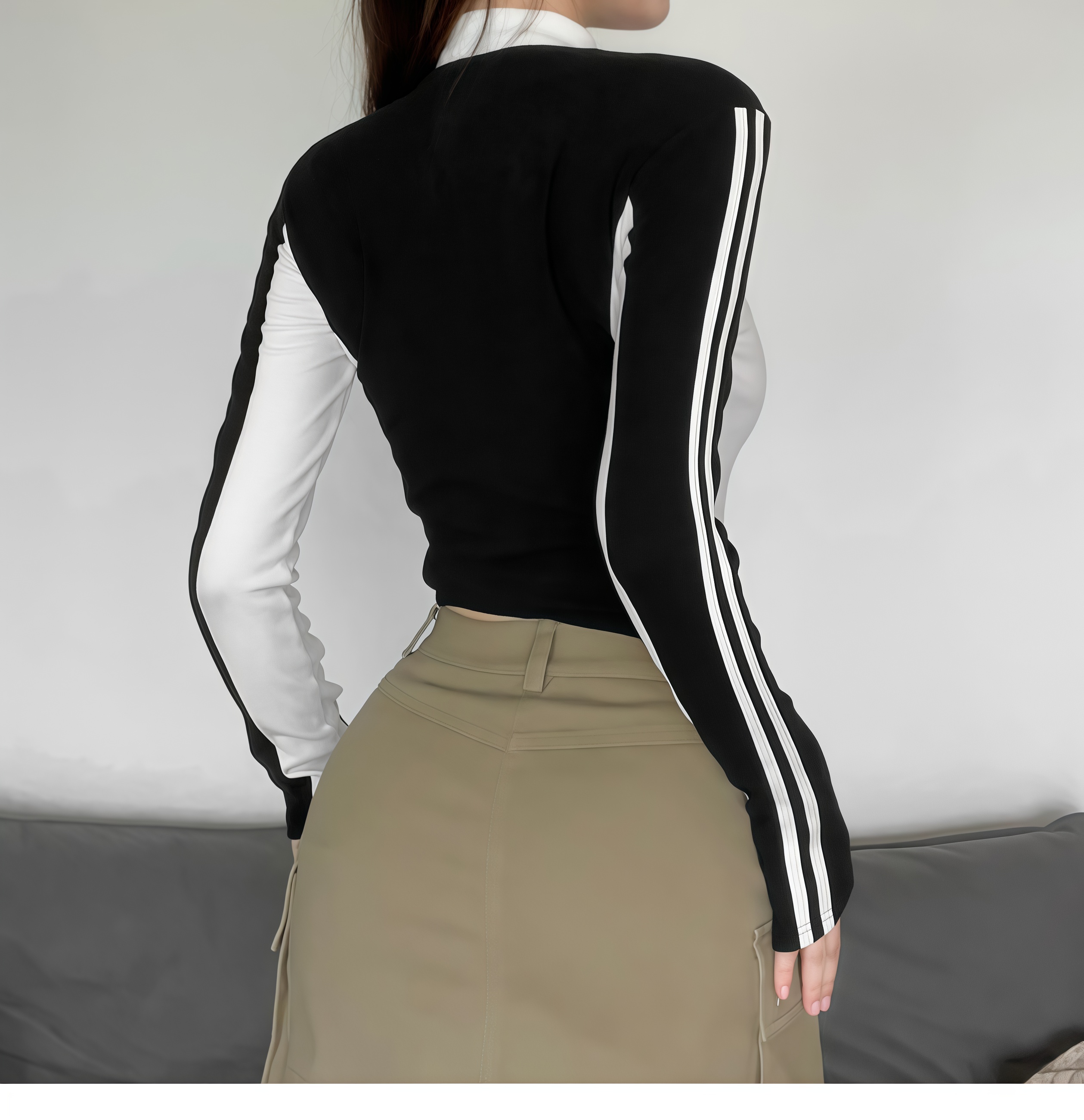 FUNLALA American Retro Motorcycle Style Letter Printed Zipper Jacket ...