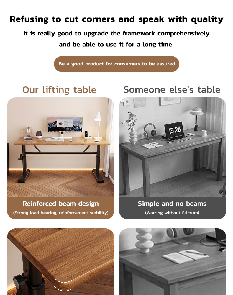 Hand-cranked Adjustable Lift Table - Multi-Purpose for Office Computer ...