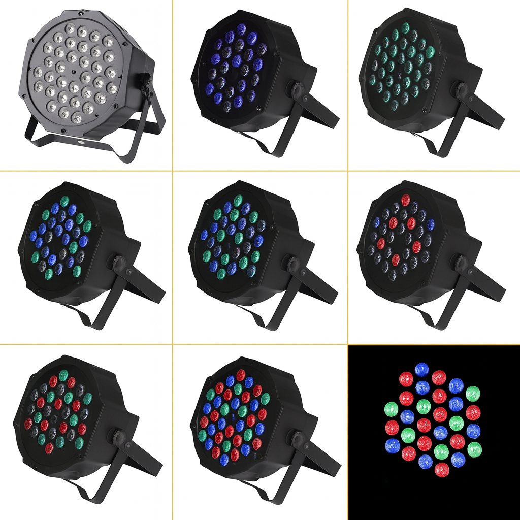 18 / 36 / 54 LED PAR Light Concert Stage Lighting DMX512 IN OUT Master-Slave Color Mixing w ...