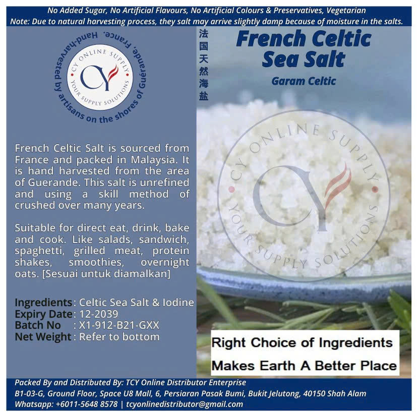 NATURAL FRENCH CELTIC SEA SALT 200G (FINE) - Premium Fine Sea Salt OF ...