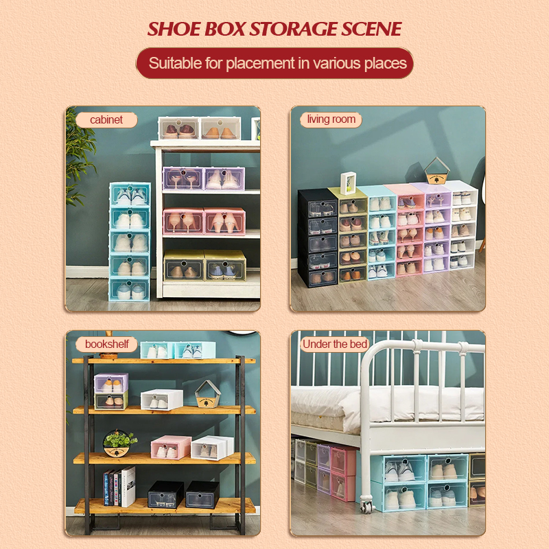 12 Layers Big Size Shoe Box Storage Organizer Hard Shell Plastic ...