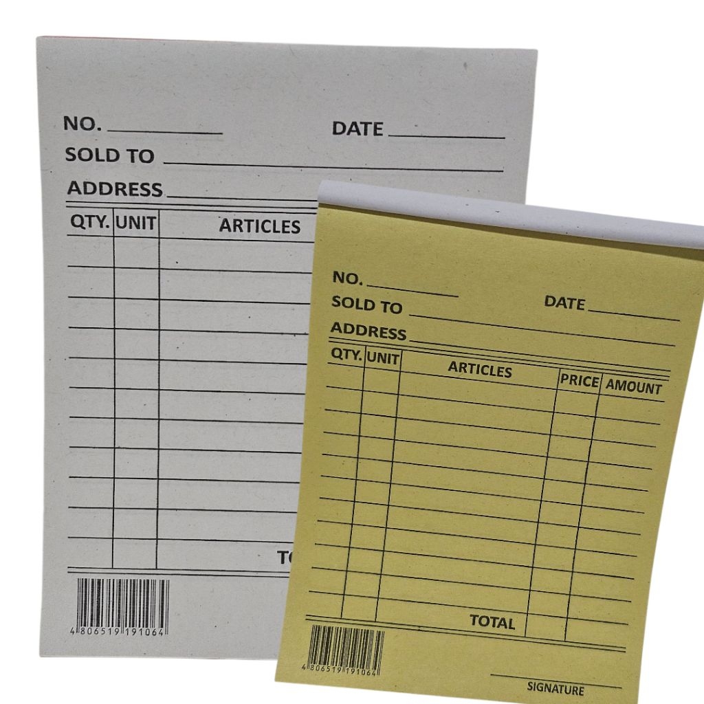 Sold to Receipt with Yellow Duplicate Set of 2 Pads | Shopee Philippines