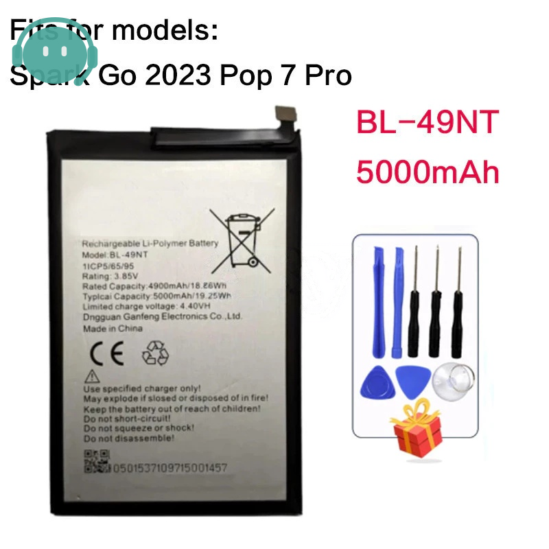 BL-49NT Tecno spark go 2023 / Spark GO 2024 /POP 7 PRO Battery BL-49NT ...
