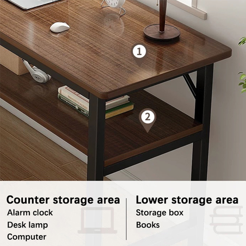 【Ready Stock】COD Dual layer long desk study desk home bedroom computer ...
