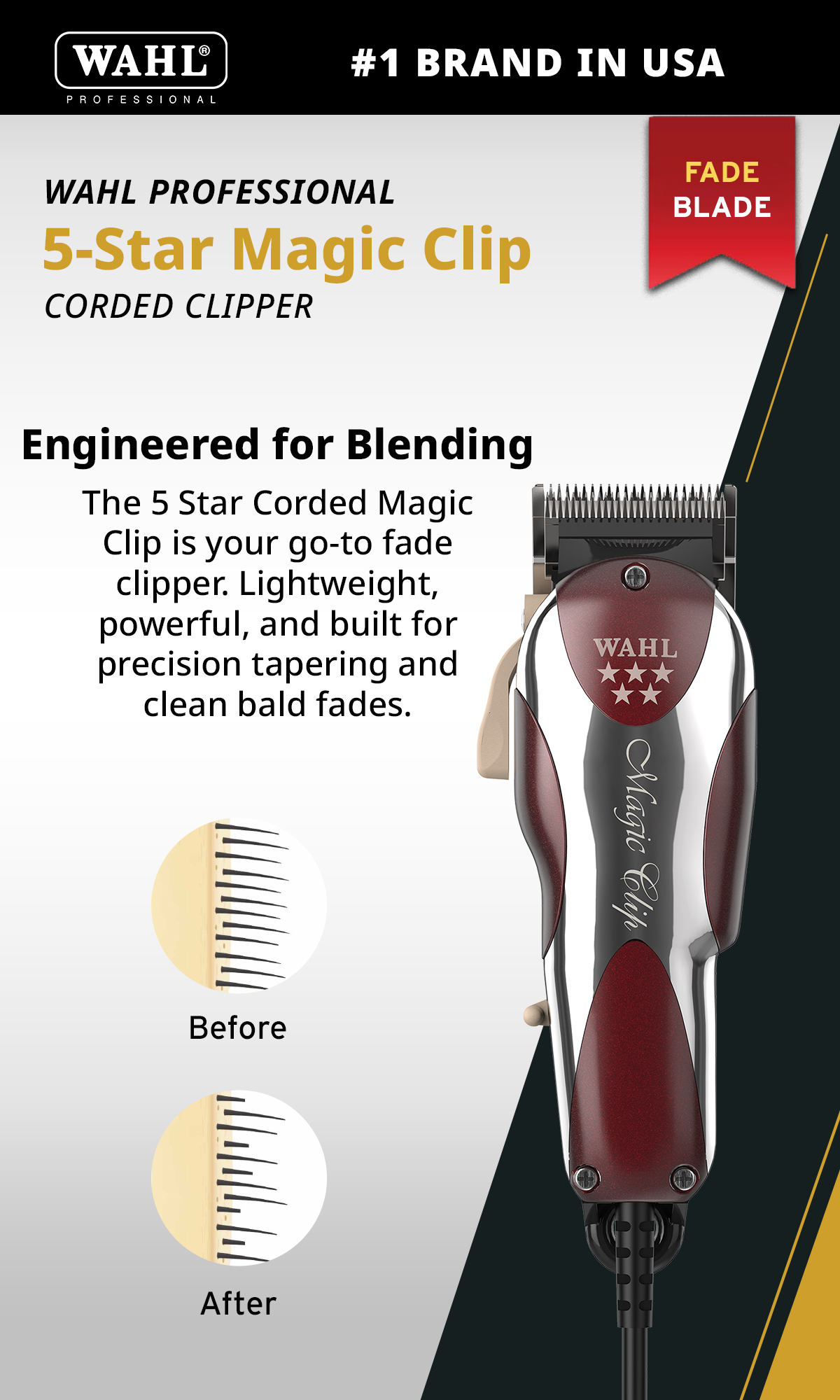 Wahl Professional 5 Star Magic Clip Corded Clipper - Shaver, Trimmer ...