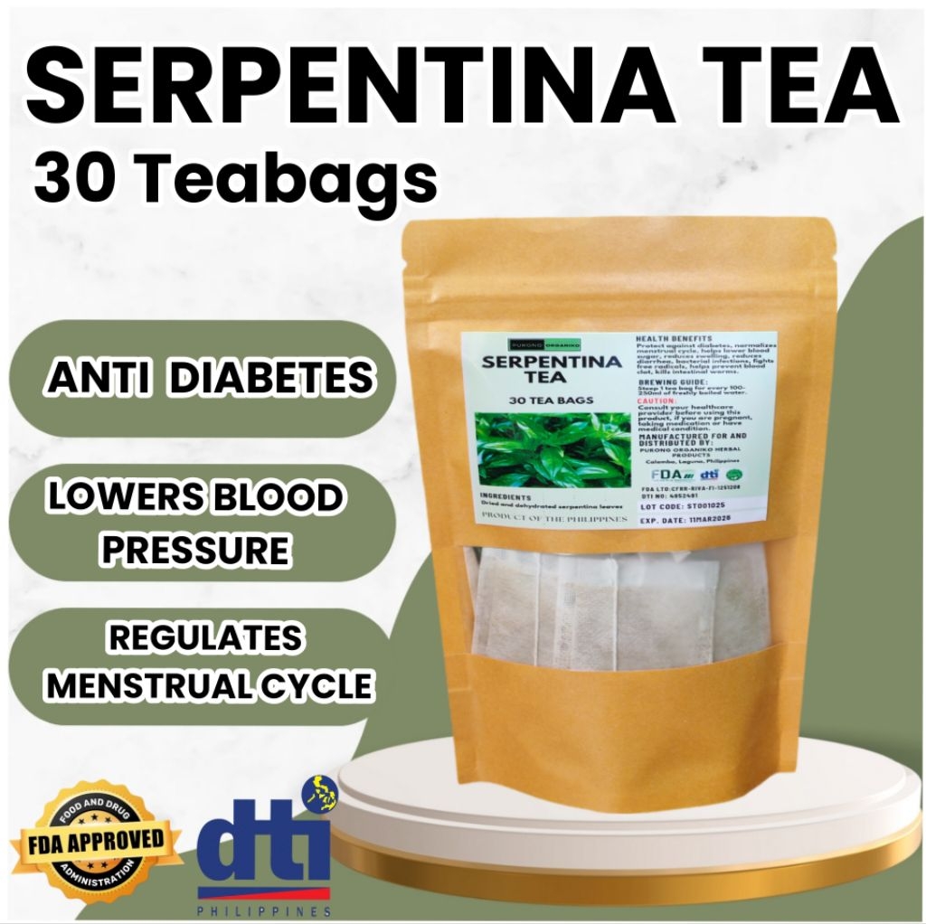 SERPENTINA LEAF TEA / ALL NATURALS AND ORGANIC / NO PRESERVATIVES ...