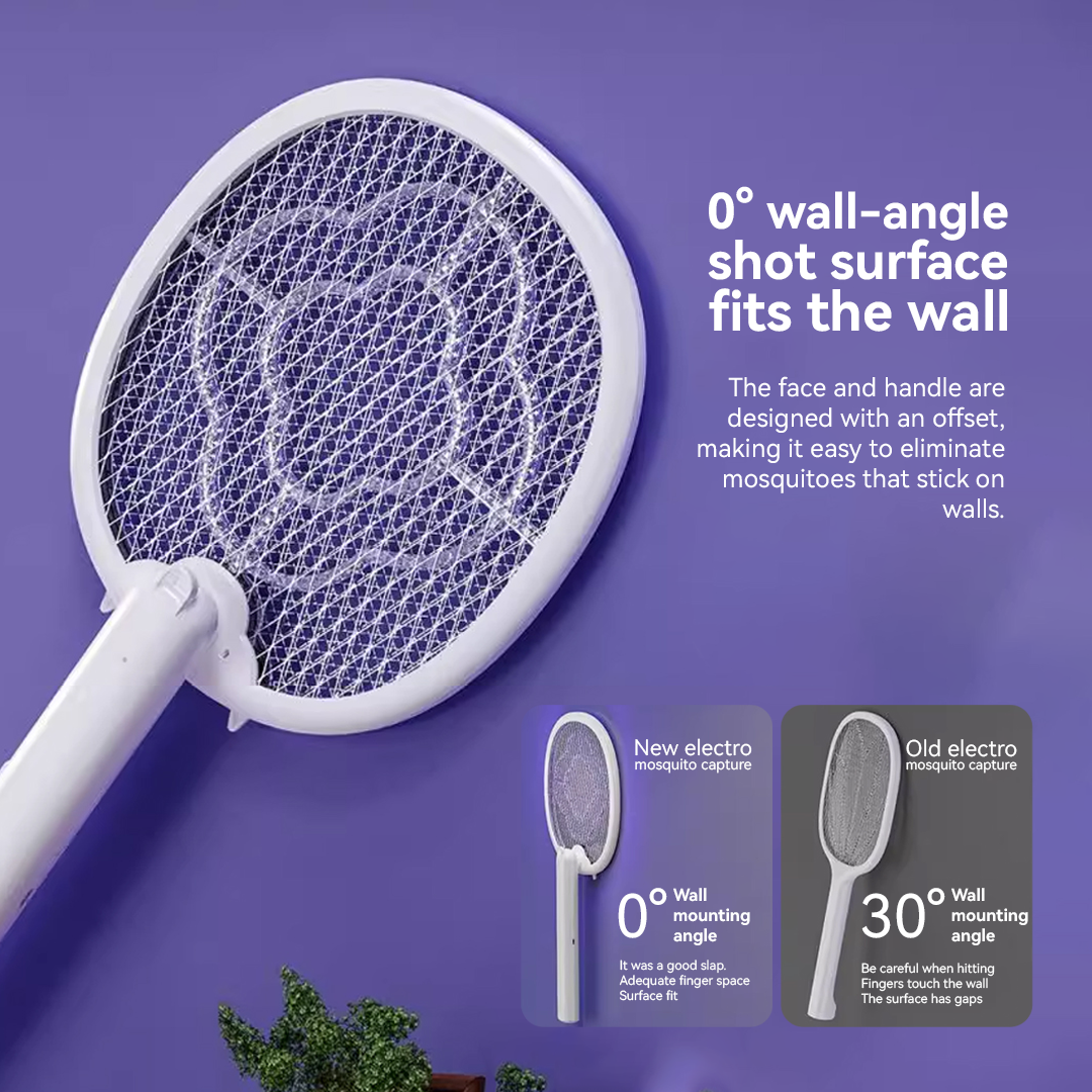 NSS Foldable Electric Mosquito Swatter 1000mah Rechargeable Bug Zapper ...