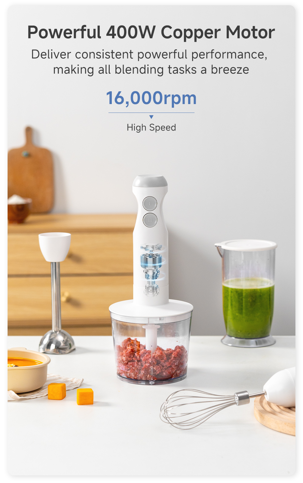 INSSA X Simplus Handheld Immersion Blender - Electric Mixer for Baby ...