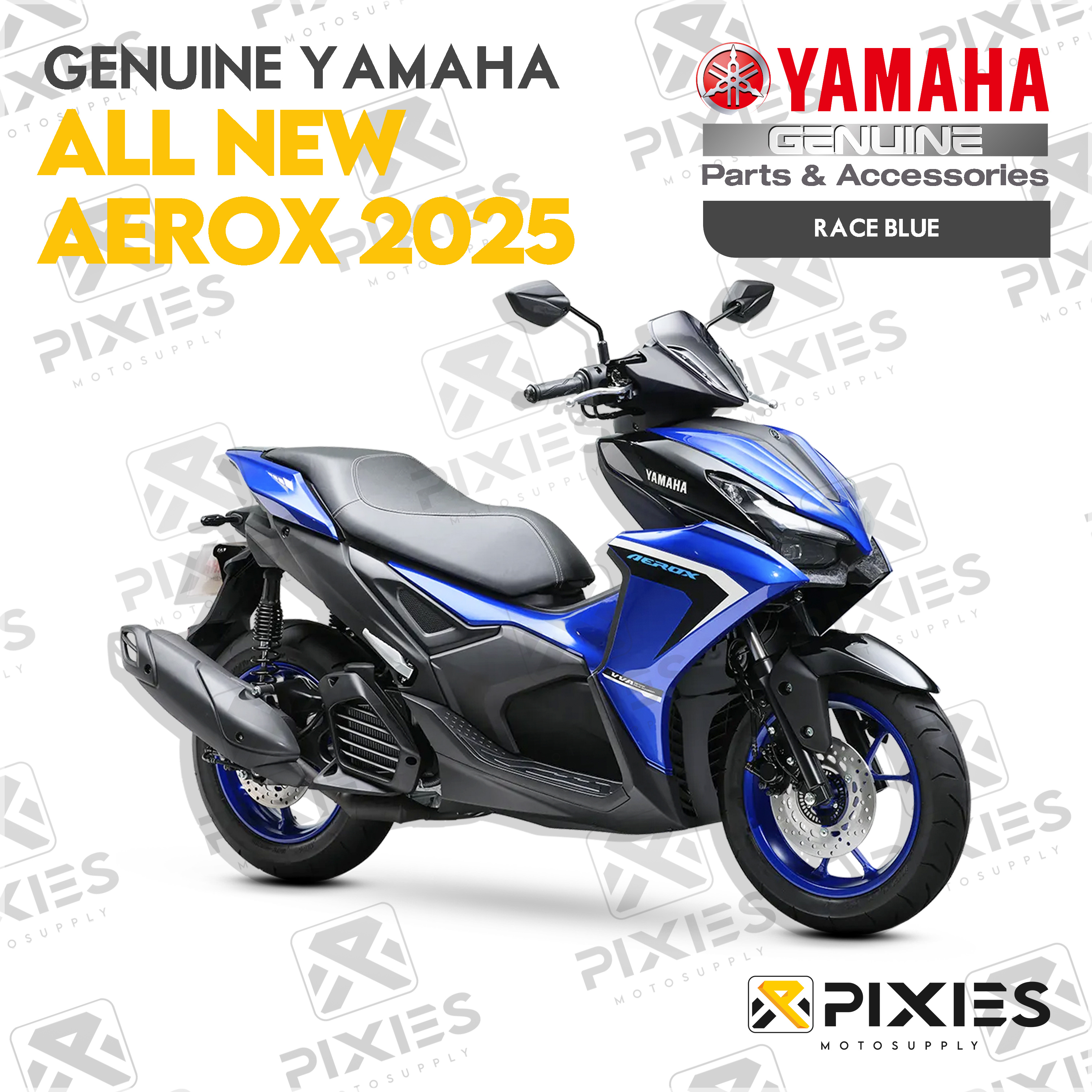 YAMAHA AEROX V3 STANDARD 2025 RACE BLUE GLOSSY BLUE DECALS STICKER ...