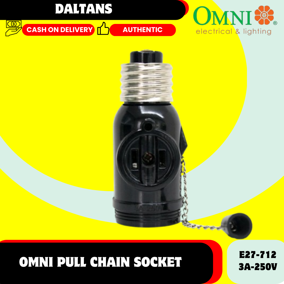 OMNI PULL CHAIN / CHAIN PULL E-27 SOCKET W/ 2 FLAT PIN OUTLETS E27-712 ...