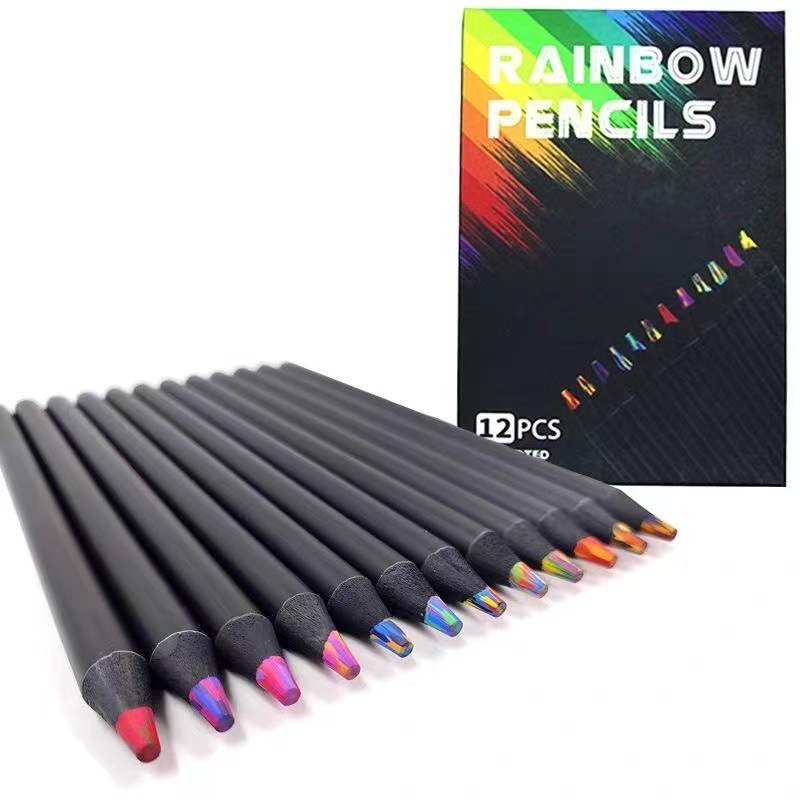 8/12 Pcs Rainbow Color Pencils – Multi-Color Drawing Set for Kids ...
