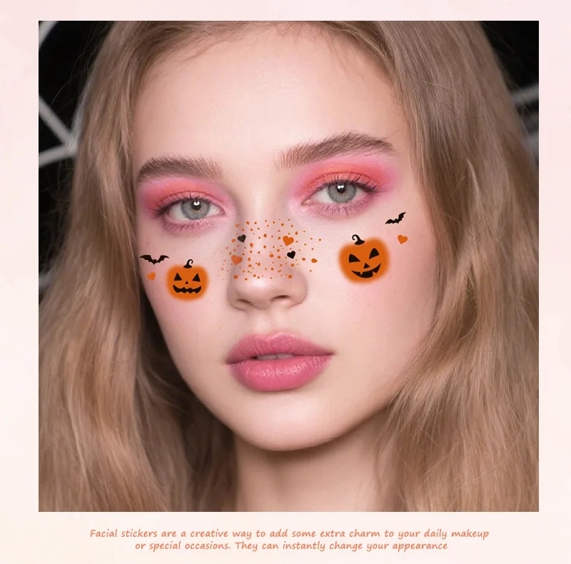 24PCS Waterproof Temporary Face Tattoo Stickers DIY Halloween Party ...