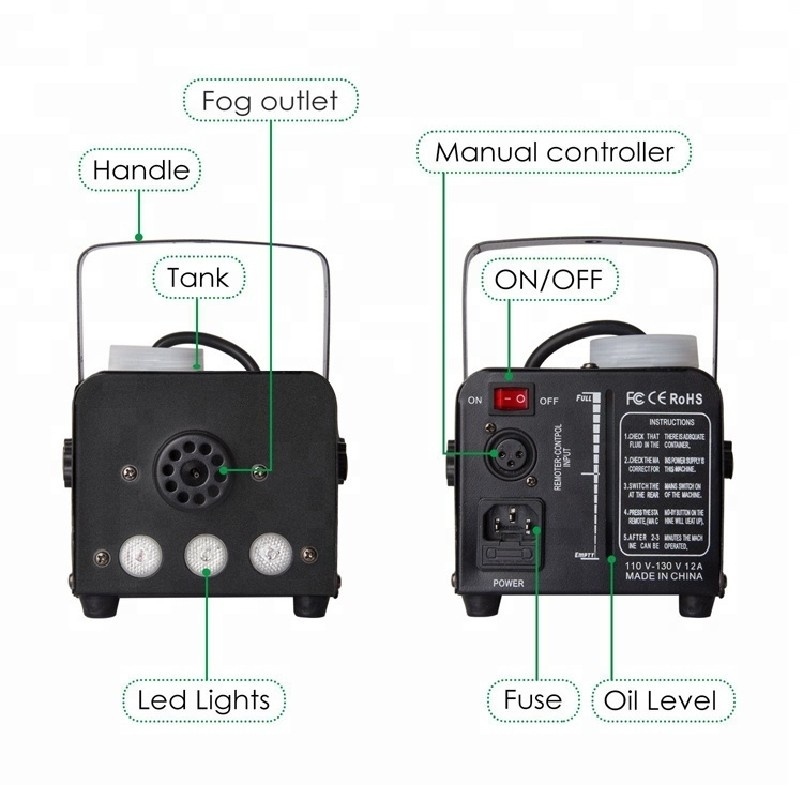 Fog Machine 700W RGB Led Fog Machine Wireless Remote Control Stage ...