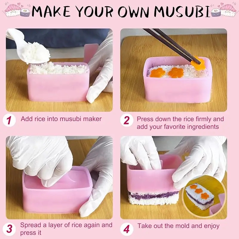 Rice Meat Molder DIY Sushi Musubi Maker Box Multi Layer Non Stick ...