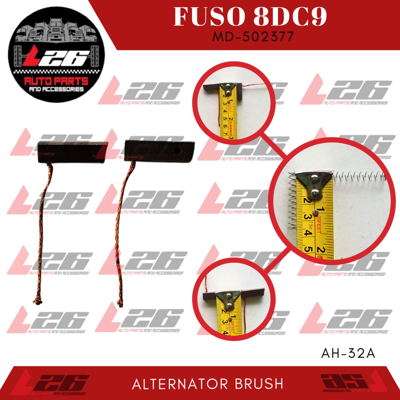 2pcs/set AH-32A ALTERNATOR BRUSH for Fuso 8DC9 Alternator Carbon Brush ...