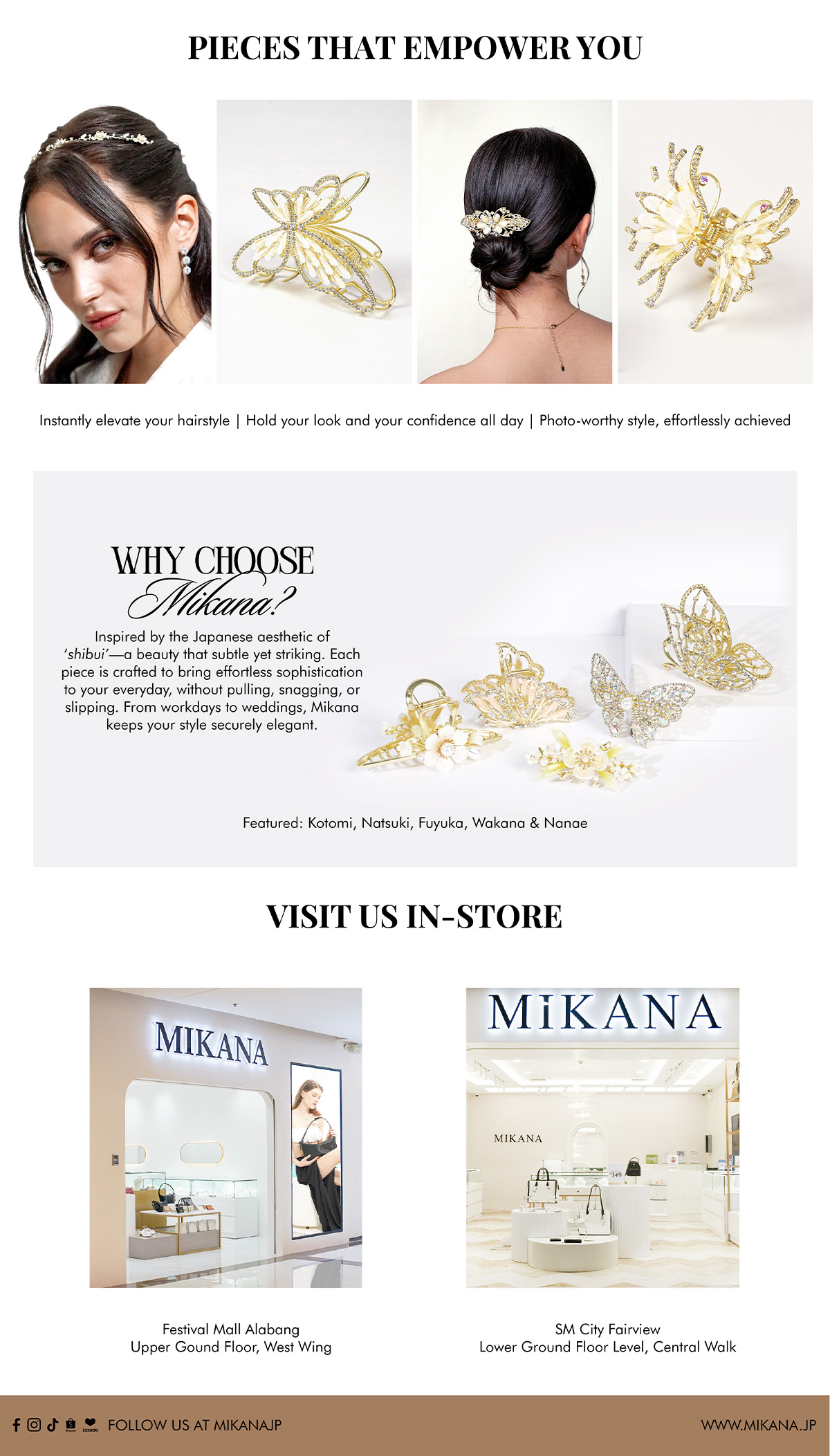 Mikana Kanami Whimsy Wings Metal Hair Clamp for women accessories ...