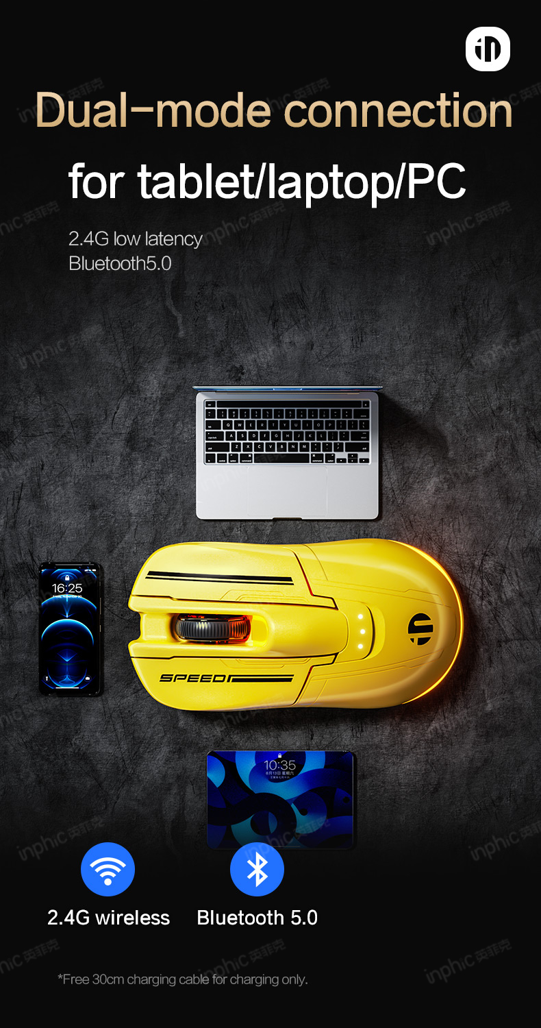 Inphic HyperBee Gaming Mouse Wireless Sports Car Design 12800 DPI ...