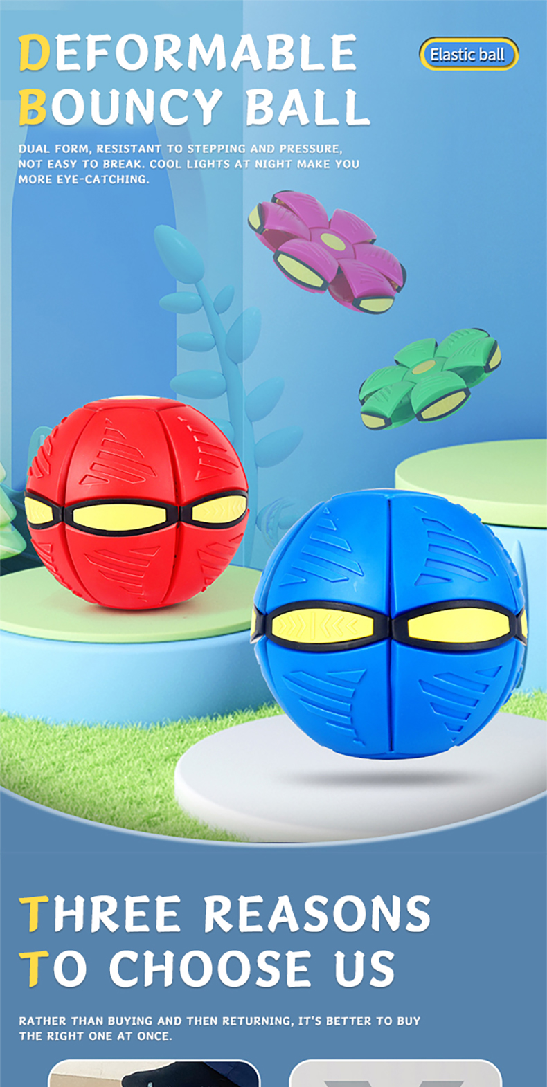 Bouncing Ball UFO Flying Ball Kids Throw Disc Magic Balls Boy/Girl Outdoor Sport Garden Game Toy ...