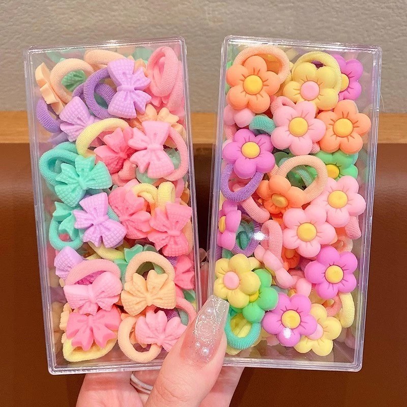 Buy 3 Take 3 60pcs Cartoon Hair Tie for Kids Cute Colorful Flower ...