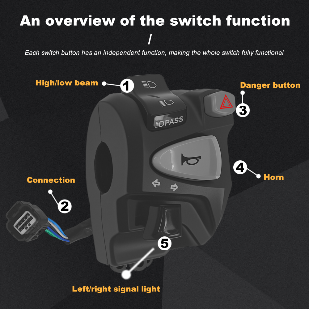 HONDA CLICK 125i/150i HANDLE SWITCH WITH PASSING LIGHT LEFT SIDE FOR ...