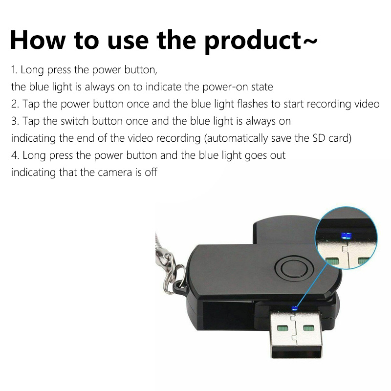 USB Hidden Camera Wireless Portable HD 1080P Audio Video Recording Mini ...