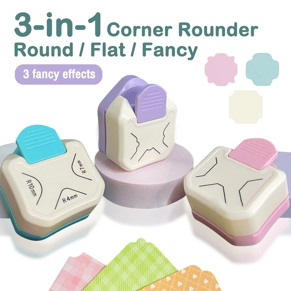 3 In 1 Corner Rounder Punch Paper Cutter Card Making for Photo Cards ...